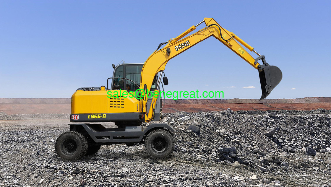 8 ton mini wheel excavator with 0.23cbm bucket 8 ton wheel excavator ...